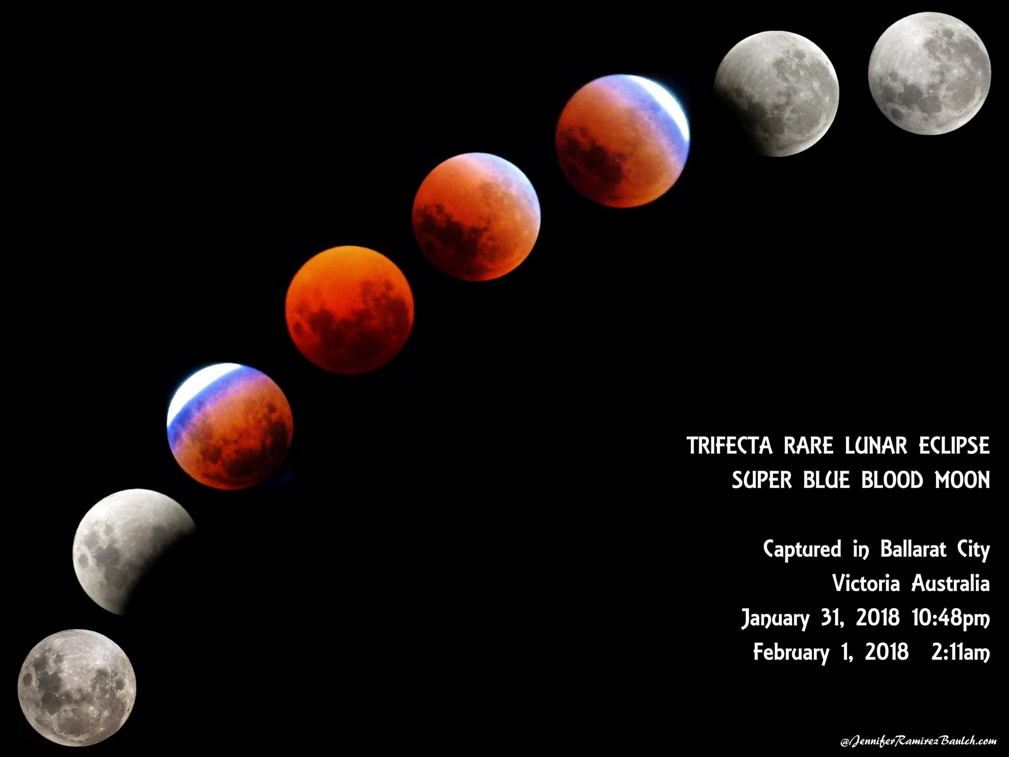 Trifecta Lunar Eclipse Super Blue Blood Moon 2018 – Jennifer Ramirez Baulch